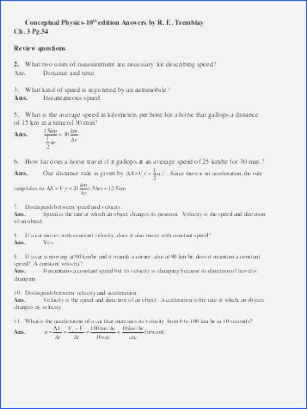 50 Acceleration Worksheet With Answers