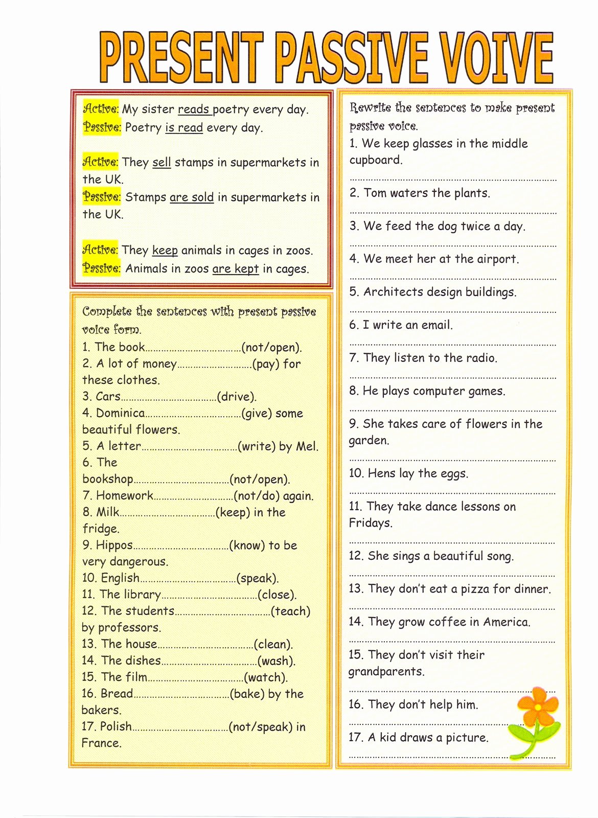 Active Passive Voice Worksheet New Advanced Grammartake The Pen 