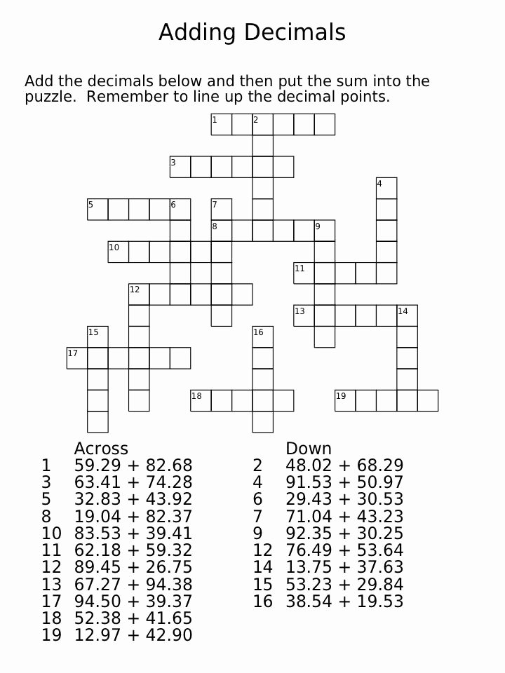 50 Adding Decimals Worksheet Pdf