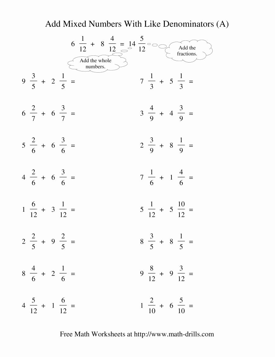 50 Adding Fractions Worksheet Pdf