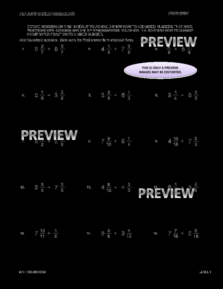 48 Adding Mixed Numbers Worksheet Chessmuseum Template Library