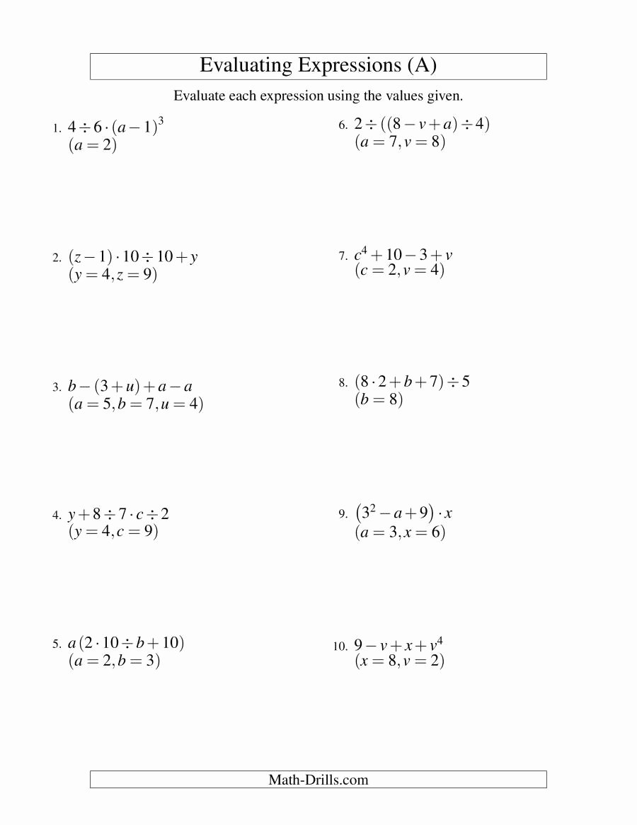 50 Algebraic Expressions Worksheet Pdf 50 Algebraic Expressions Worksheet Pdf