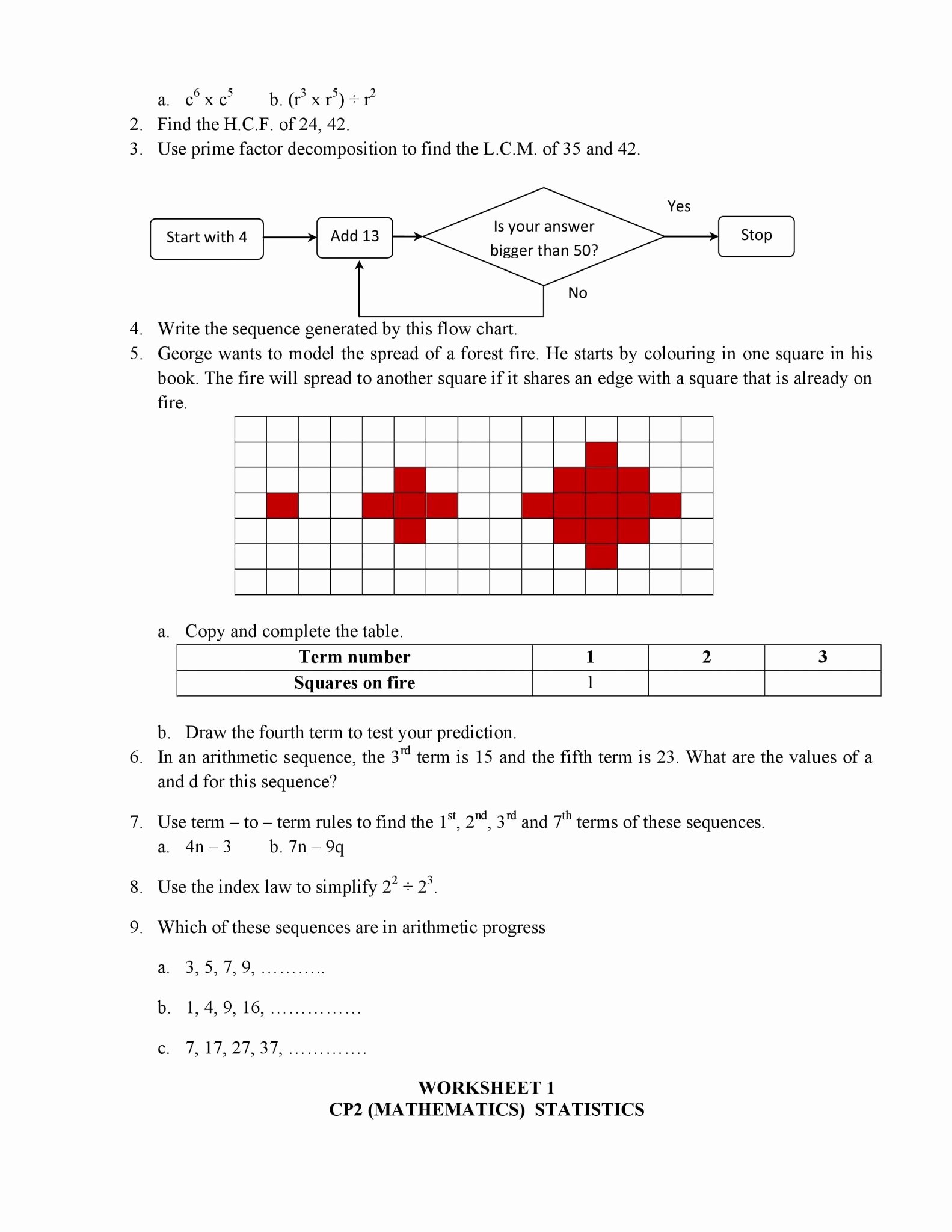 50 Arithmetic Sequence Worksheet Answers
