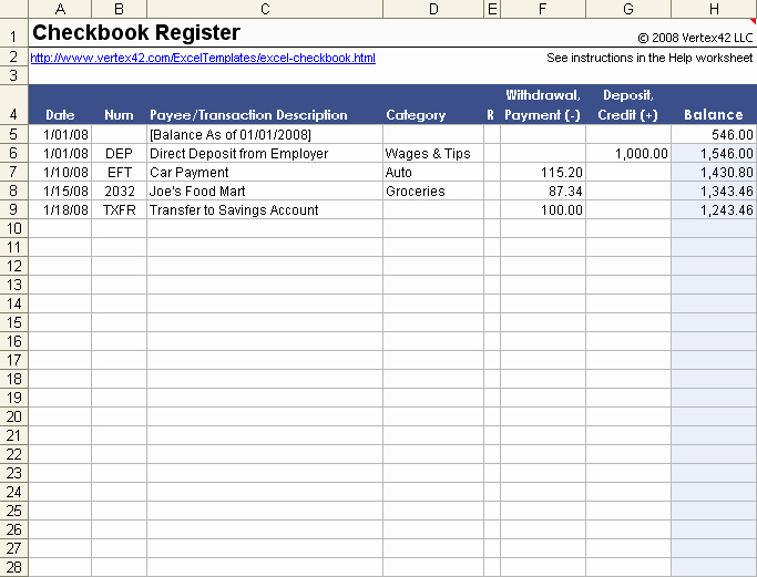 50 Balancing A Checkbook Worksheet