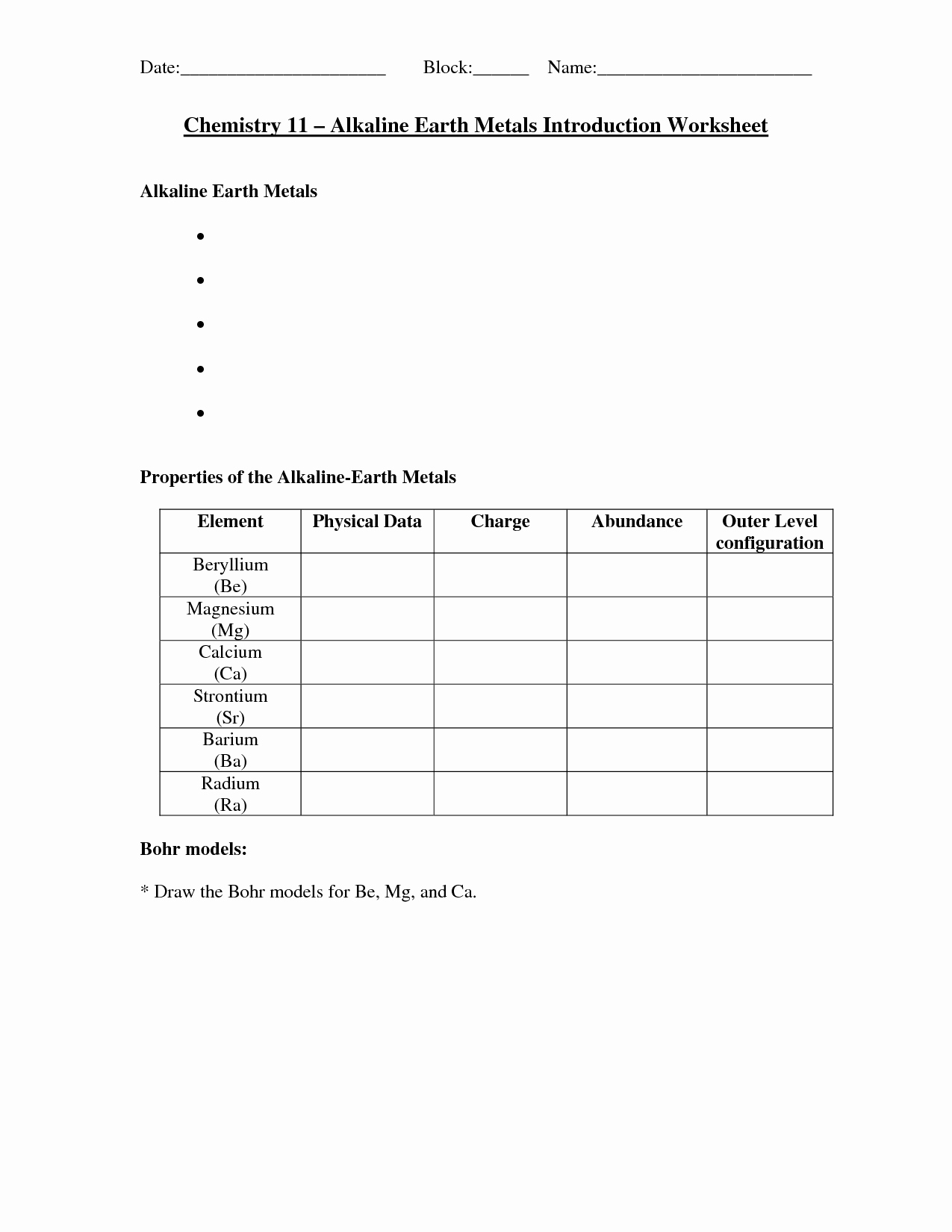 50 Bohr Model Diagrams Worksheet Answers Chessmuseum Template Library