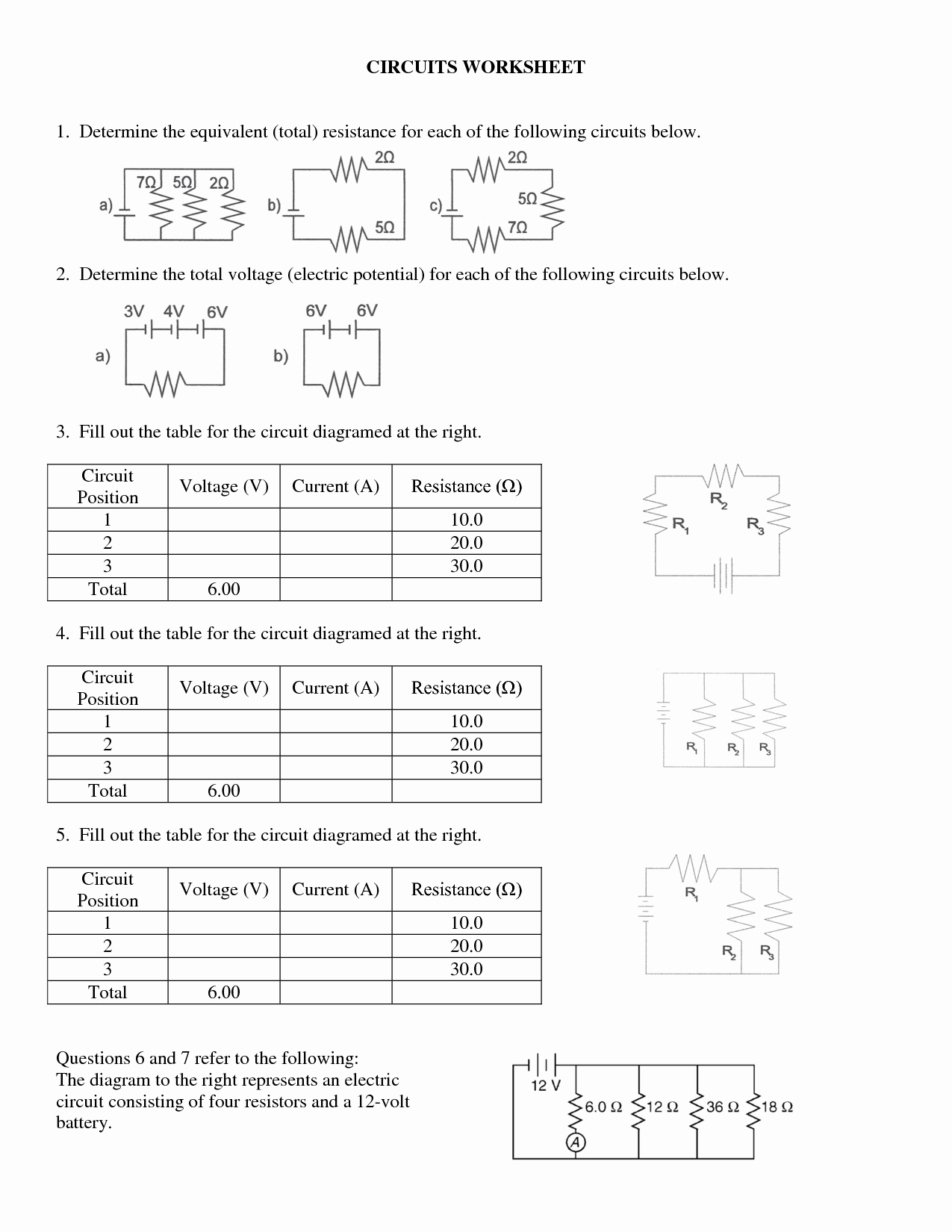 Circuit Diagram Questions And Answers