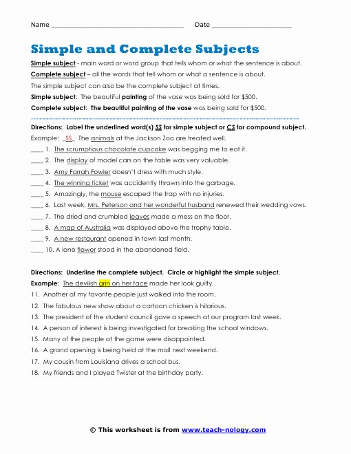 50 Complete Subject And Predicate Worksheet Chessmuseum Template Library 50 Complete Subject And Predicate Worksheet Chessmuseum Template Library