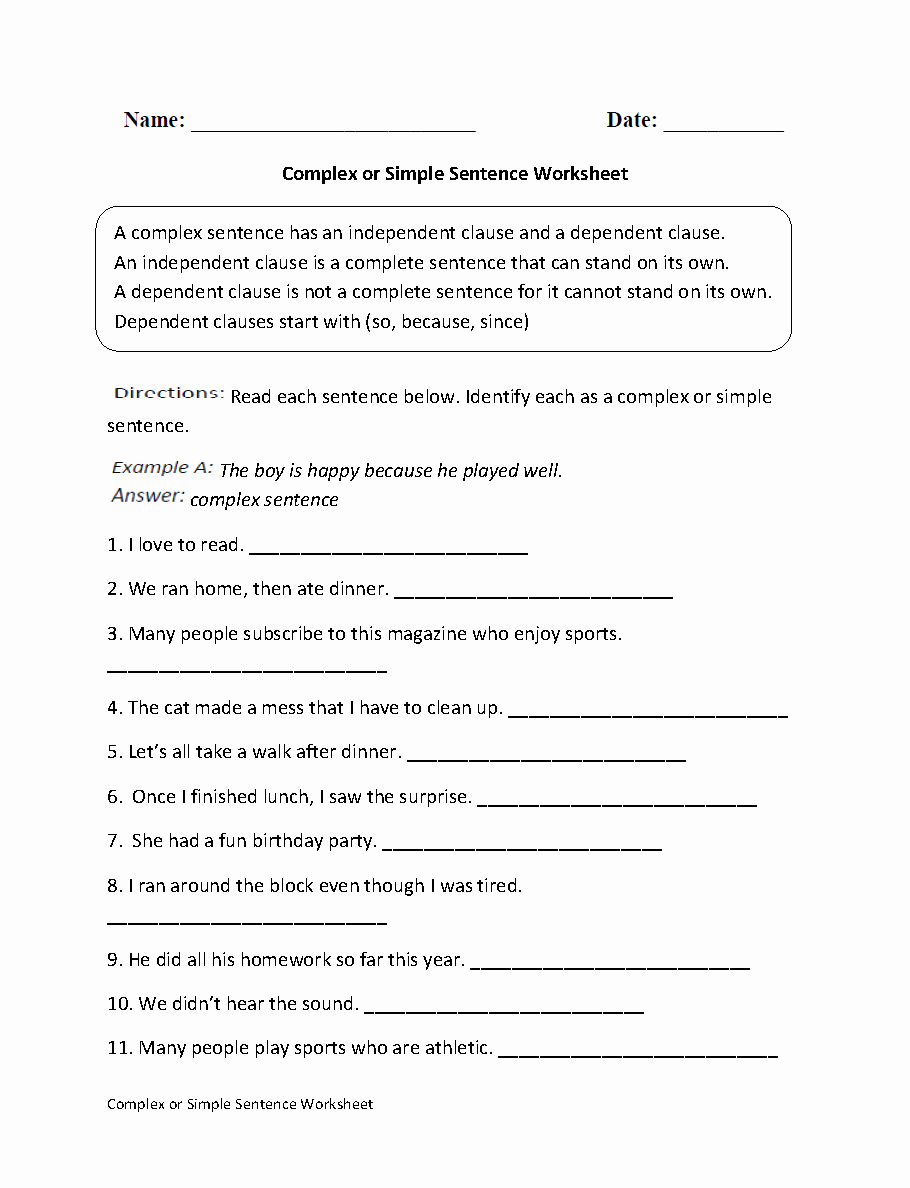 49 Compound And Complex Sentences Worksheet