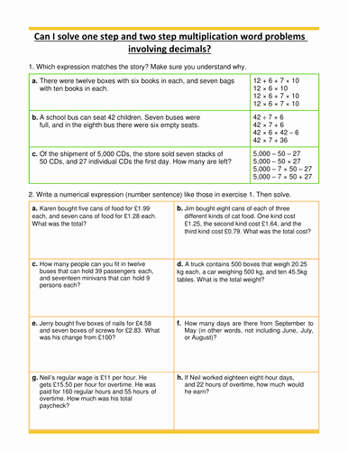 50 Decimals Word Problems Worksheet Chessmuseum Template Library
