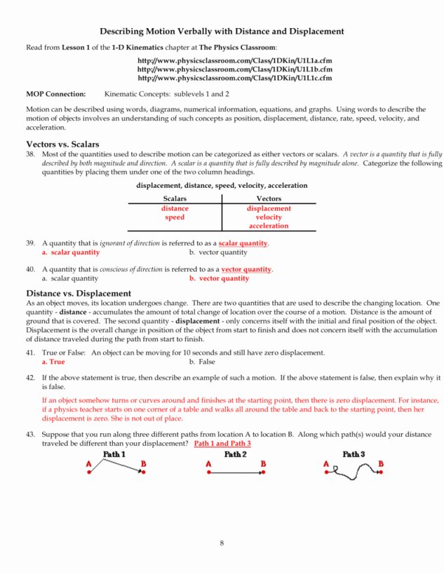 50 Displacement Velocity And Acceleration Worksheet
