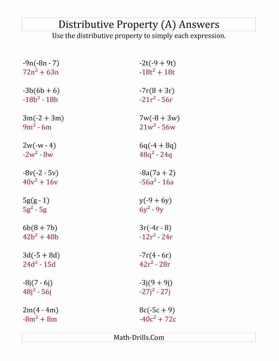 45 Distributive Property With Variables Worksheet Chessmuseum 