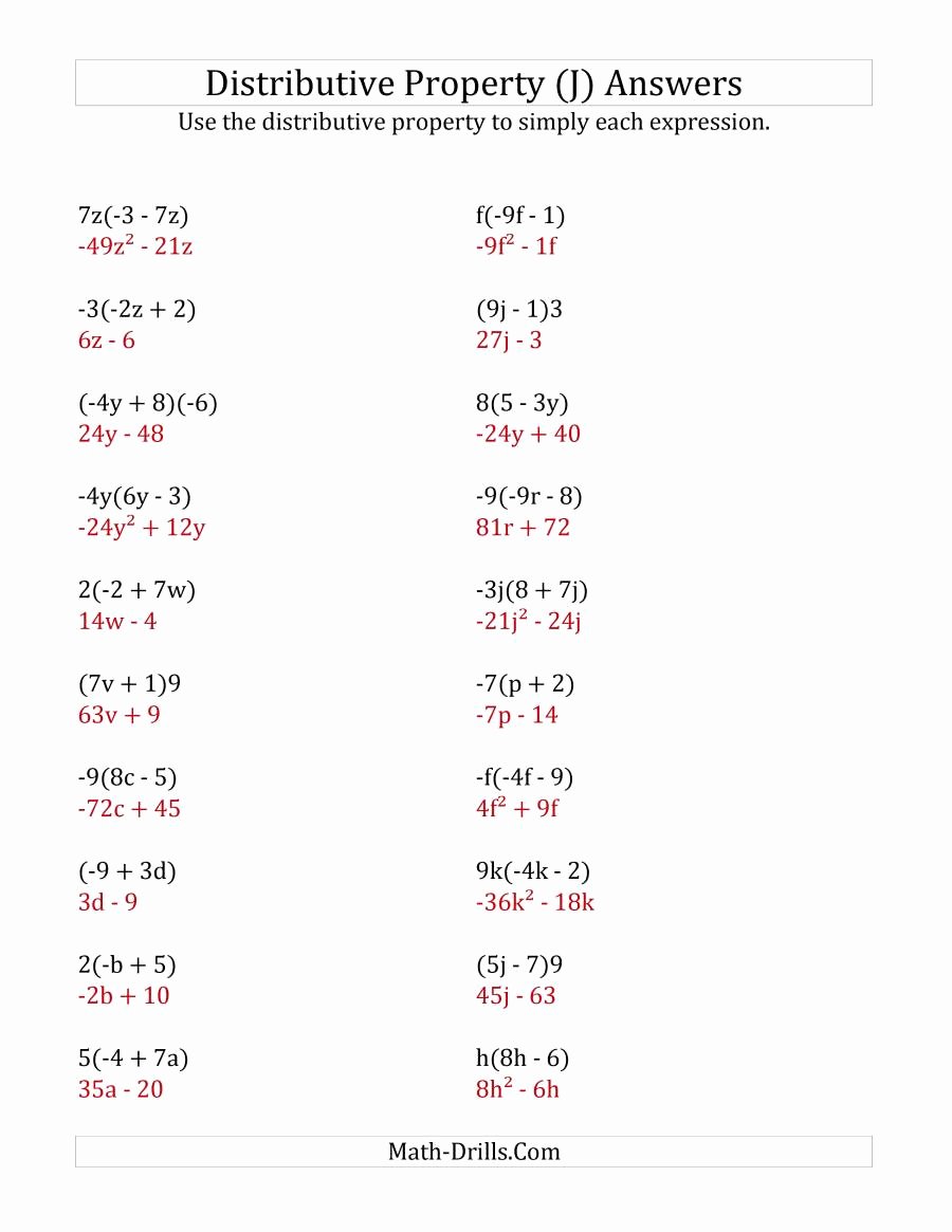 45 Distributive Property With Variables Worksheet 45 Distributive Property With Variables Worksheet