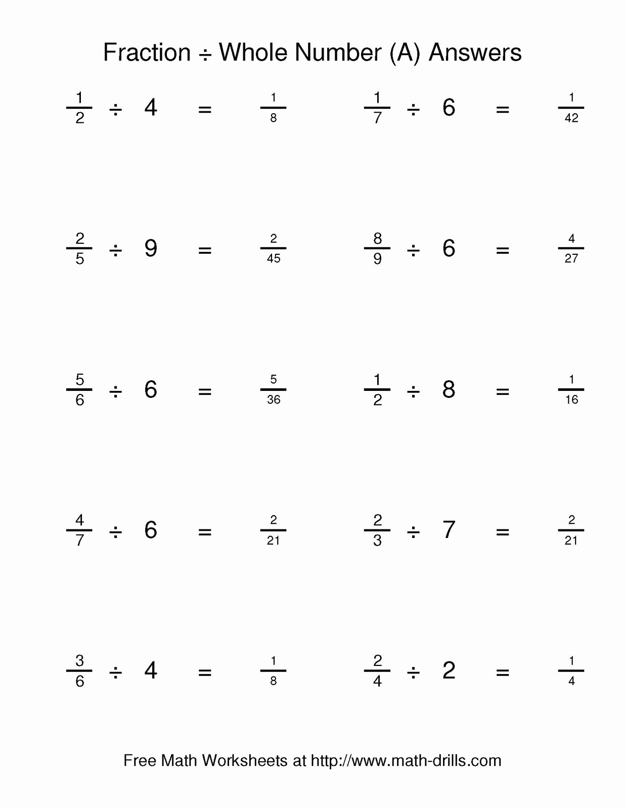 48 Dividing Fractions Worksheet Pdf