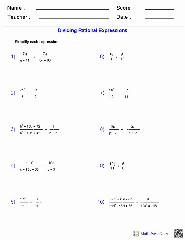 Dividing Polynomials Practice With Answers