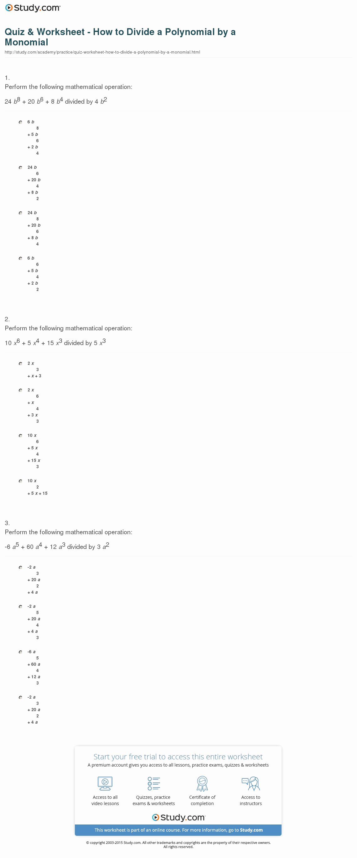 50 Dividing Polynomials Worksheet Answers