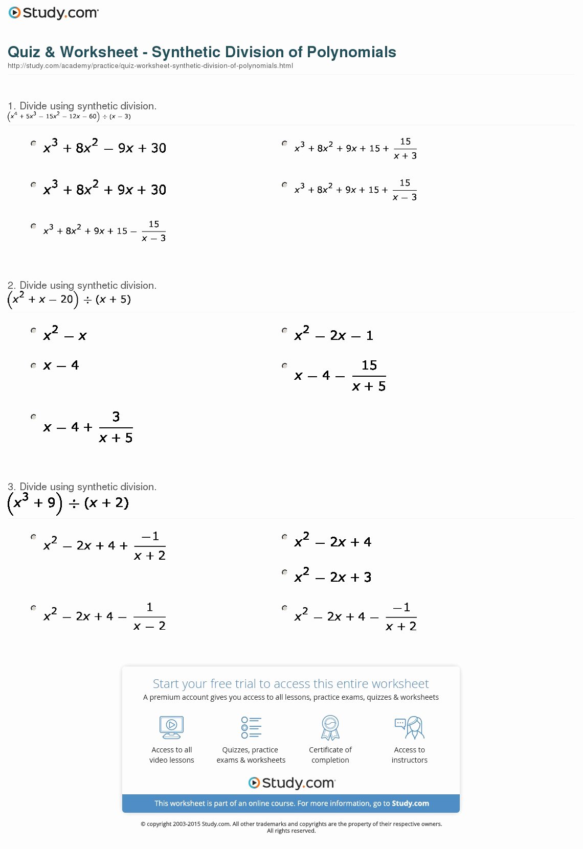 50 Dividing Polynomials Worksheet Answers Chessmuseum Template Library