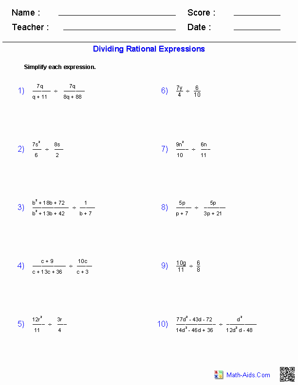 50 Dividing Radical Expressions Worksheet Chessmuseum Template Library