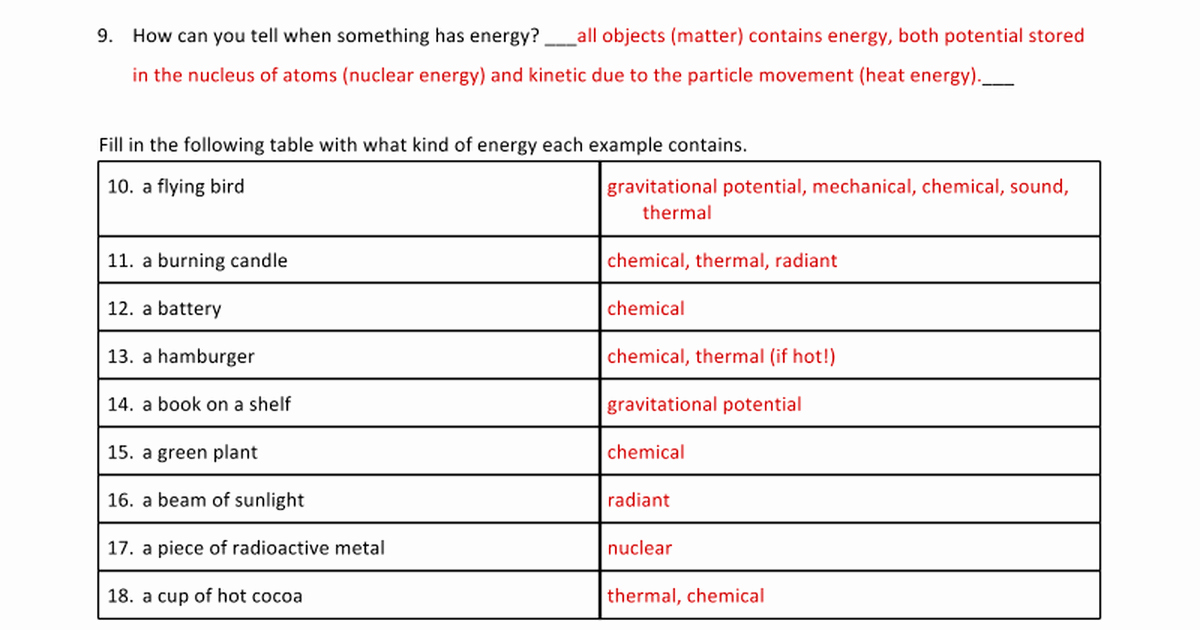 50 Energy Transformation Worksheet Answer Key 50 Energy Transformation Worksheet Answer Key