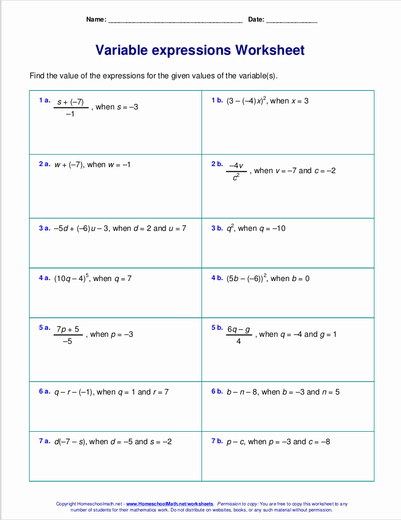 50 Evaluating Functions Worksheet Algebra 1