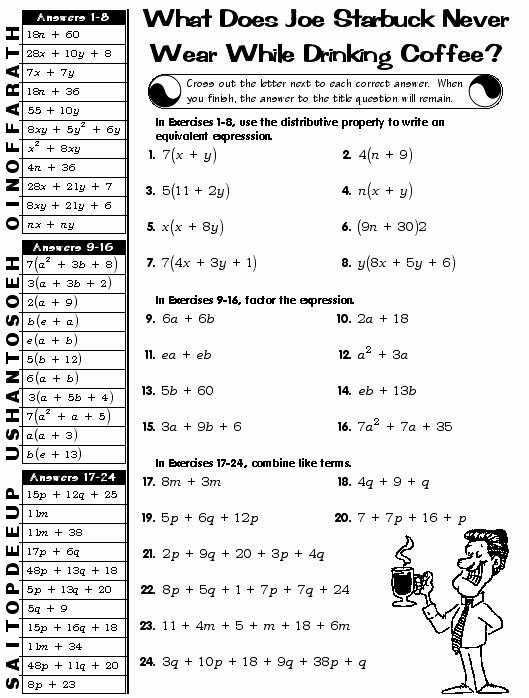 50 Factoring Distributive Property Worksheet
