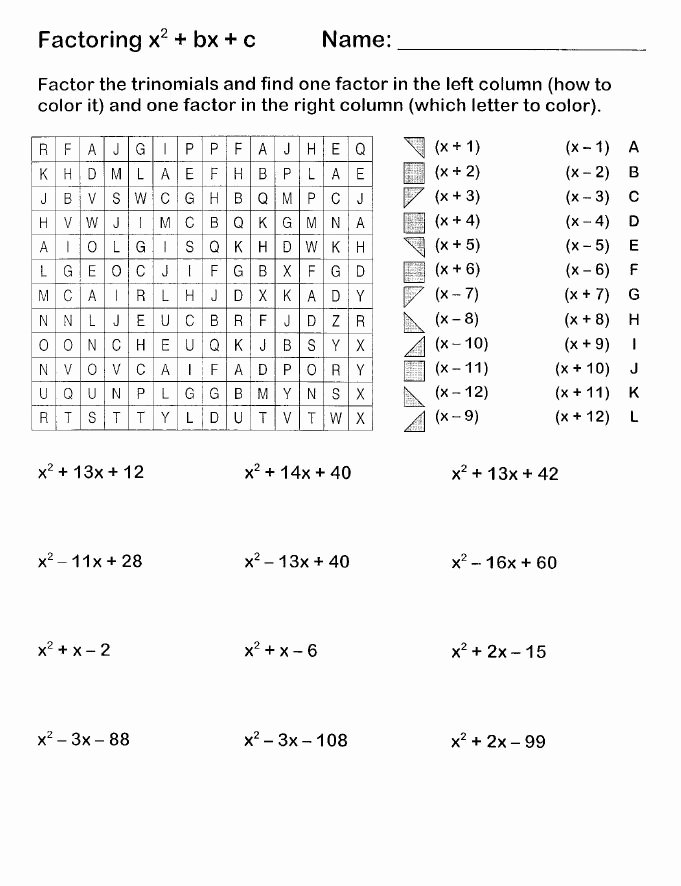 50 Factoring Trinomials Worksheet Answers