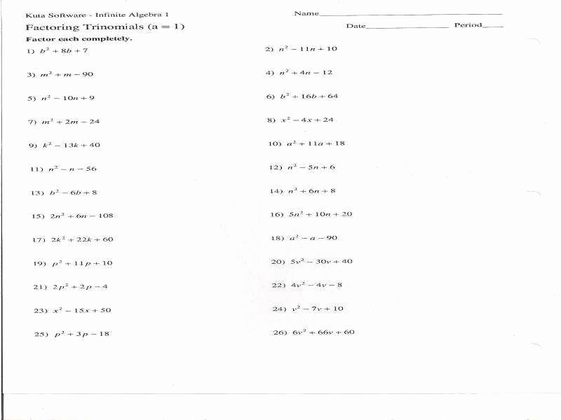 50 Factoring Worksheet With Answers