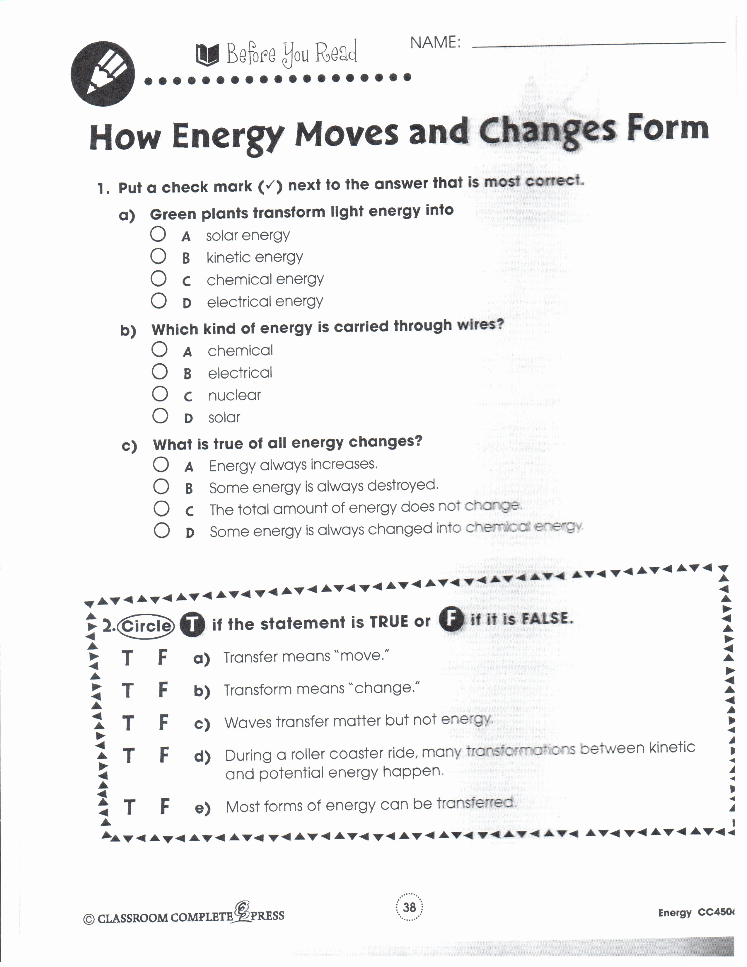 50 Forms Of Energy Worksheet Answers 50 Forms Of Energy Worksheet Answers