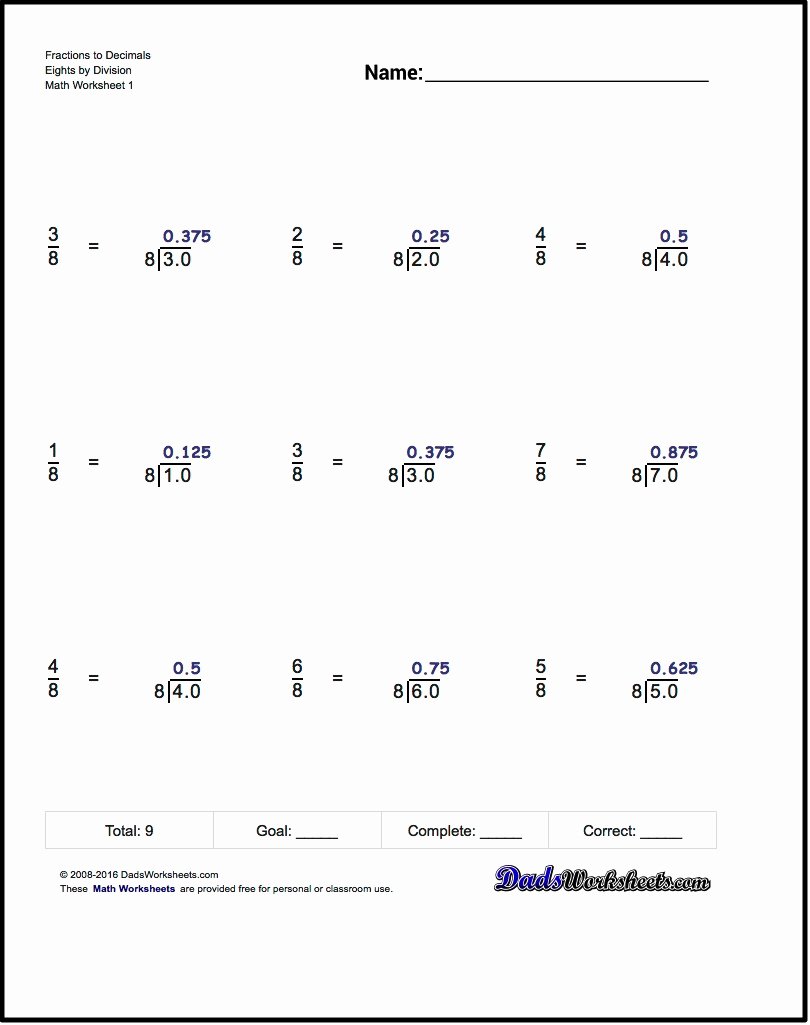 50 Fraction Decimal Percent Worksheet Pdf 50 Fraction Decimal Percent Worksheet Pdf
