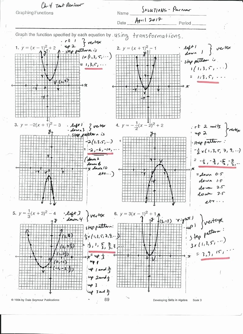 50 Graphing Quadratics Review Worksheet 50 Graphing Quadratics Review Worksheet