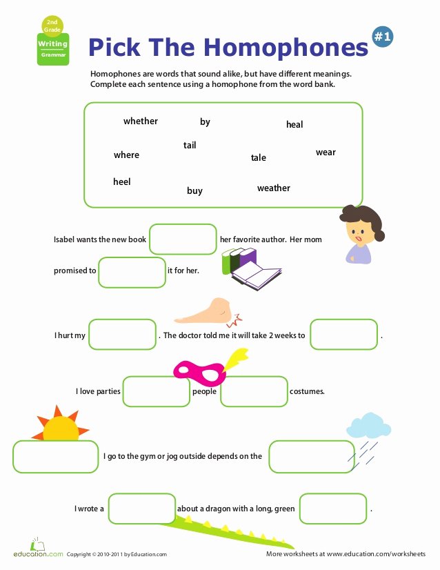 50 Homophones Worksheet 2nd Grade 50 Homophones Worksheet 2nd Grade