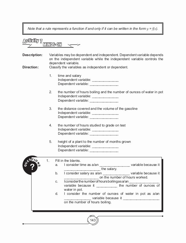 50 Independent Dependent Variable Worksheet