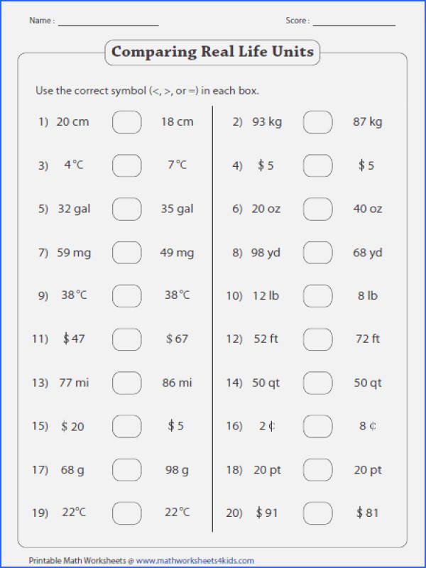 50 Inequalities Worksheet With Answers
