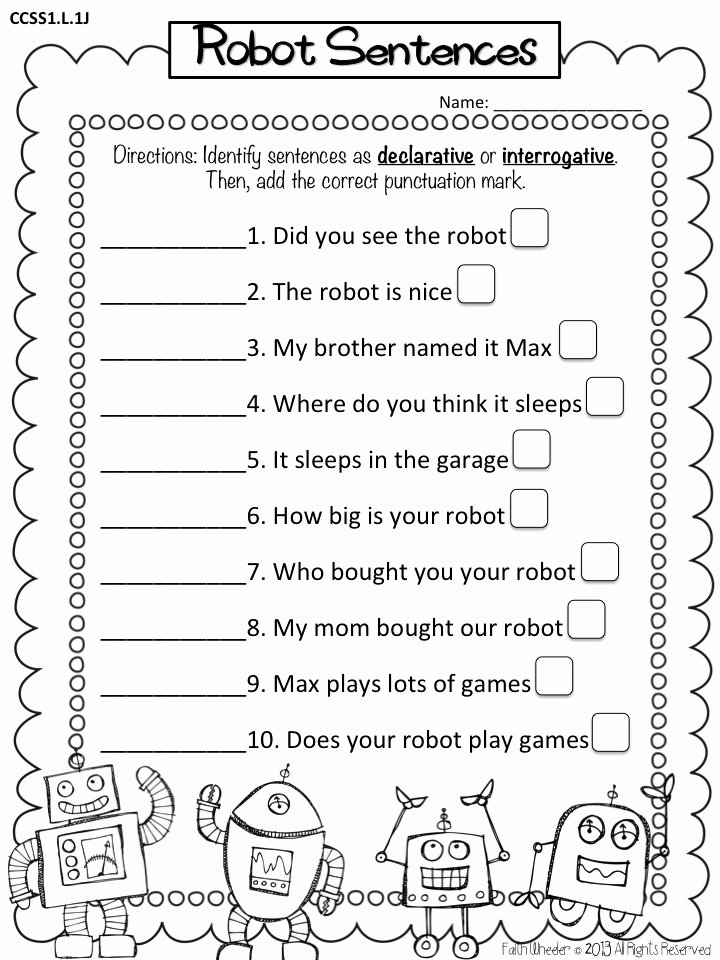 49 Kinds Of Sentences Worksheet