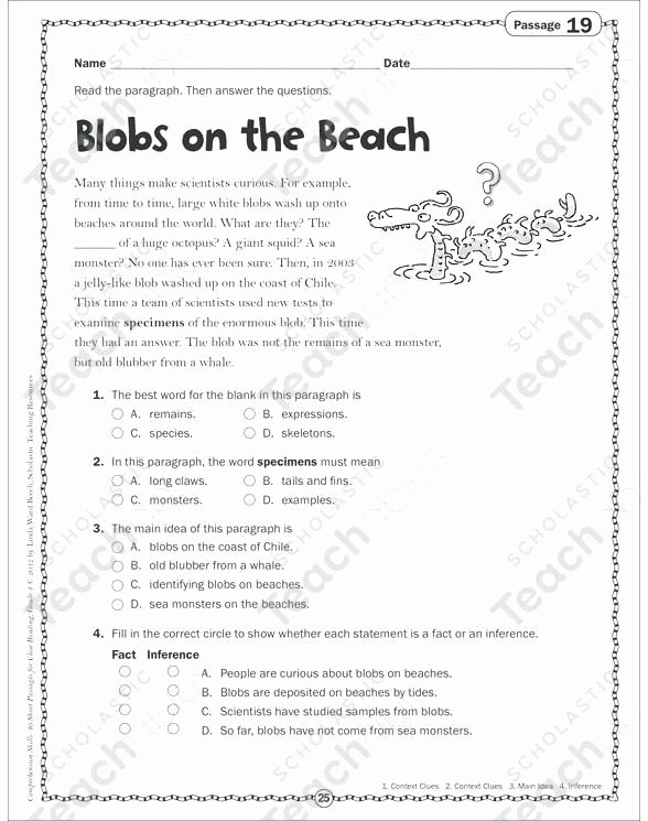 50 Main Idea Worksheet 4