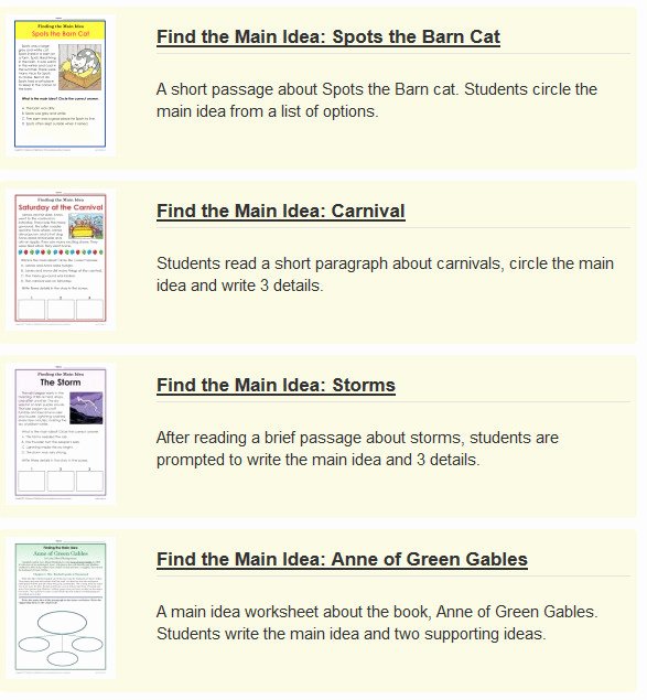 50 Main Idea Worksheet 4th Grade 50 Main Idea Worksheet 4th Grade