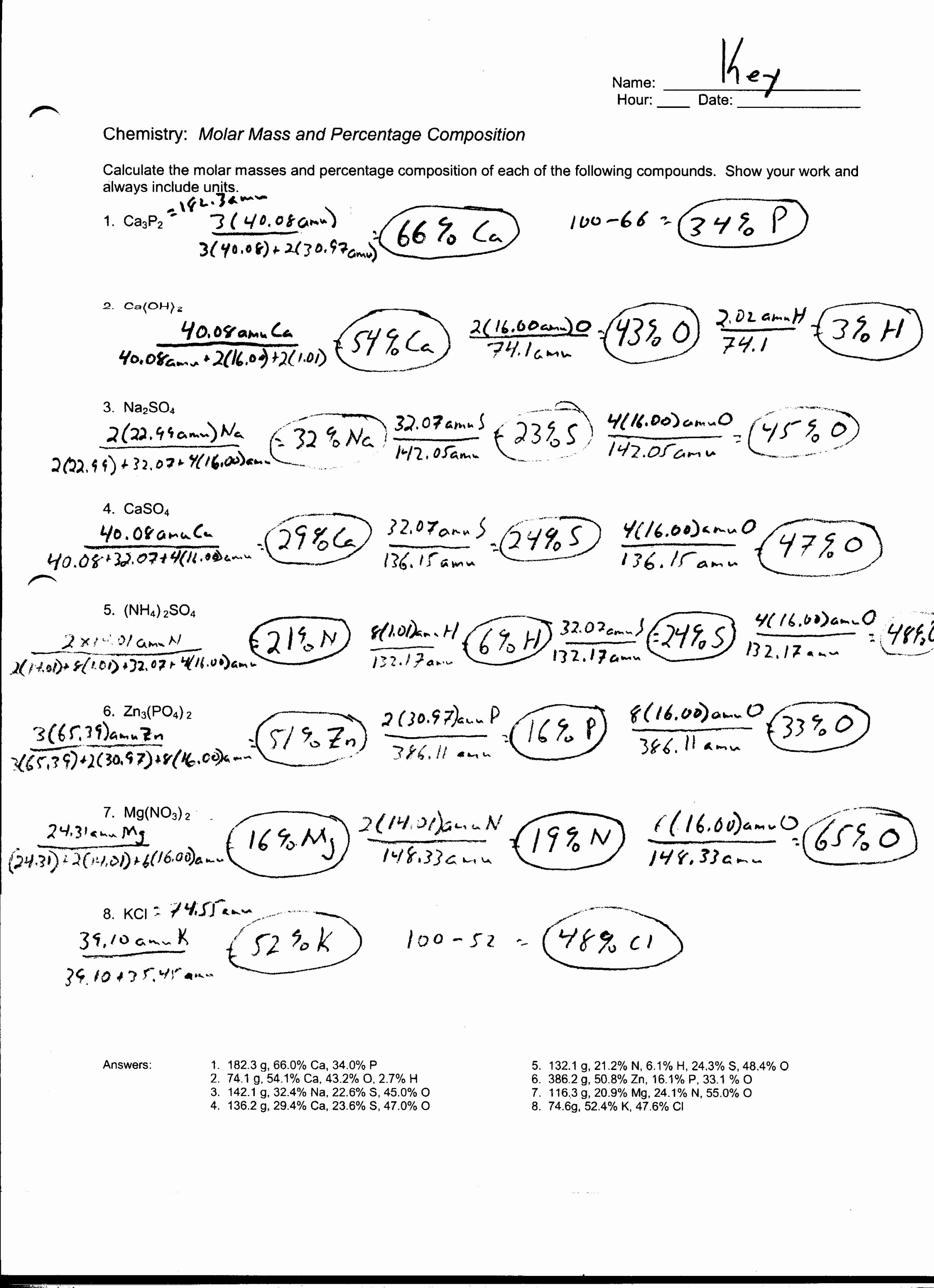 50 Molar Mass Practice Worksheet