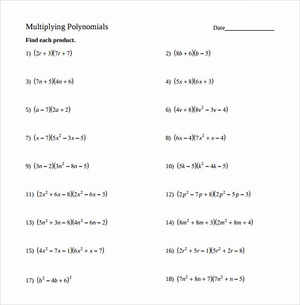 50 Multiplying Polynomials Worksheet 1 Answers Chessmuseum Template 50 Multiplying Polynomials Worksheet 1 Answers Chessmuseum Template