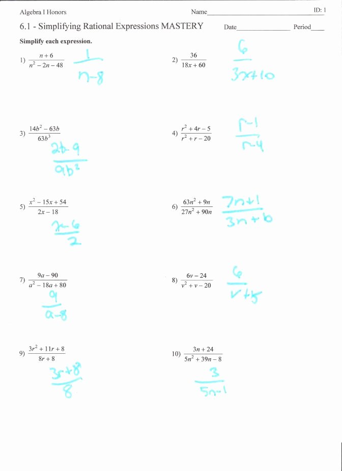 50 Multiplying Rational Expressions Worksheet 50 Multiplying Rational Expressions Worksheet