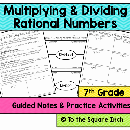 50 Multiplying Rational Numbers Worksheet