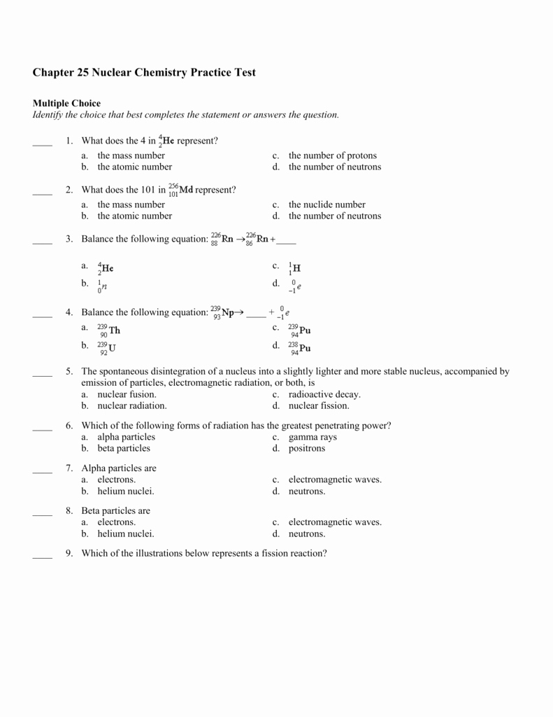 50 Nuclear Decay Worksheet Answers Key