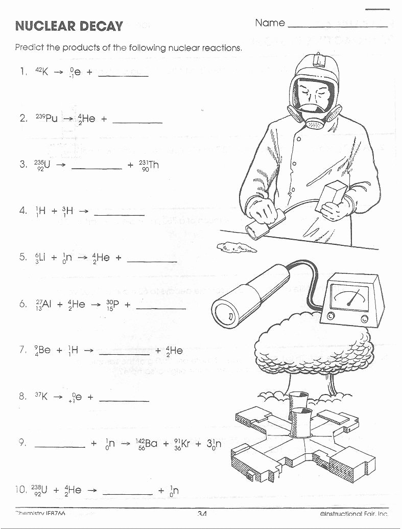 50 Nuclear Reactions Worksheet Answers