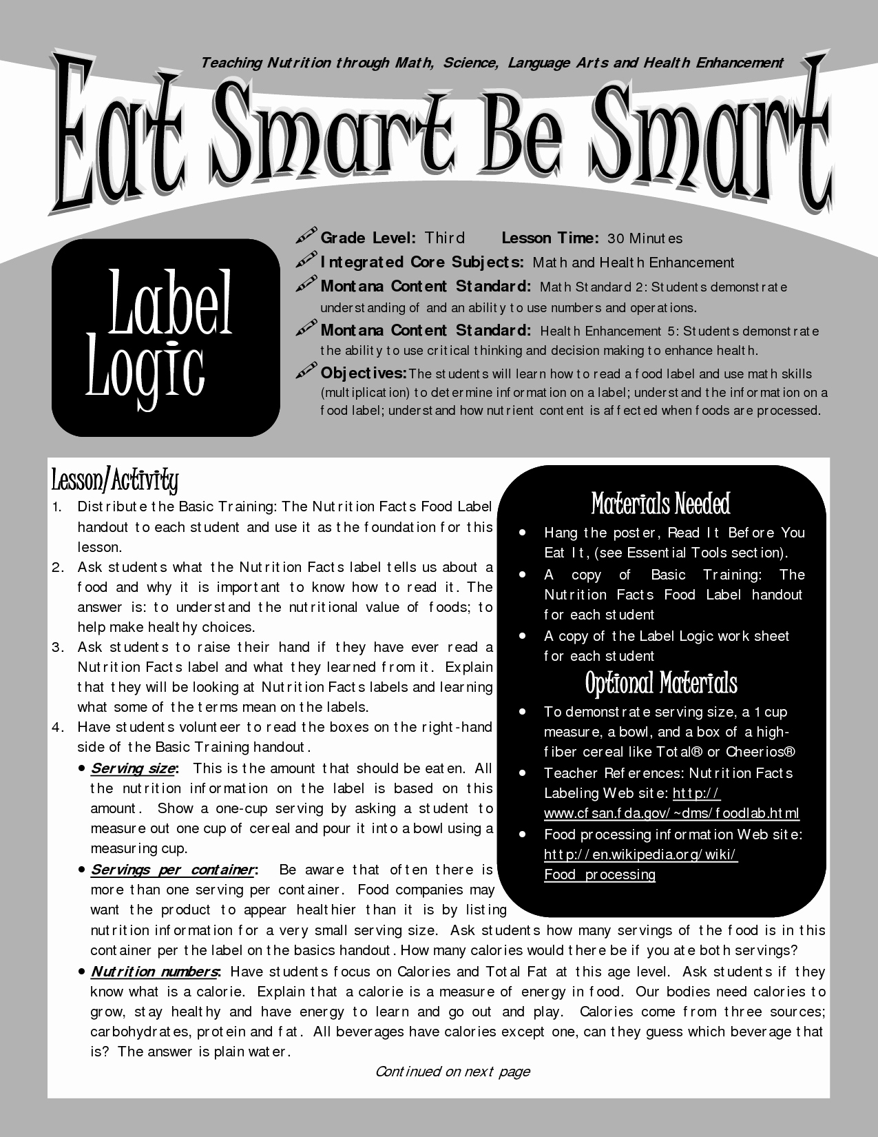 50 Nutrition Label Worksheet Answer 