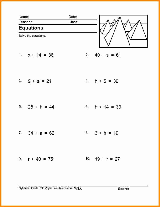 50 One Step Equations Worksheet Pdf