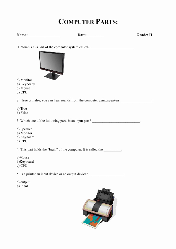 50 Parts Of A Computer Worksheet 50 Parts Of A Computer Worksheet