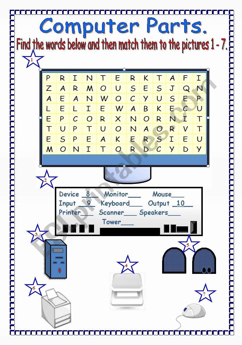 50 Parts Of A Computer Worksheet Chessmuseum Template Library