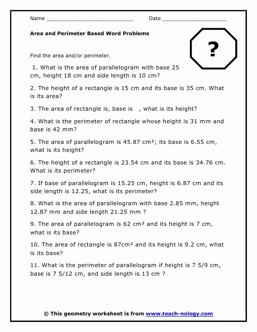 50 Perimeter Word Problems Worksheet 50 Perimeter Word Problems Worksheet