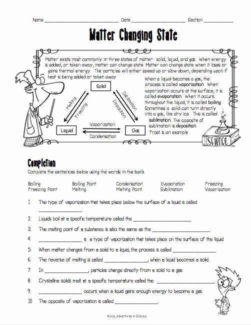 50 Phase Change Worksheet Answers