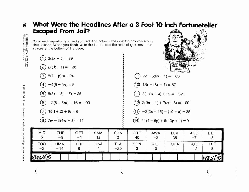 50 Pre Algebra Review Worksheet
