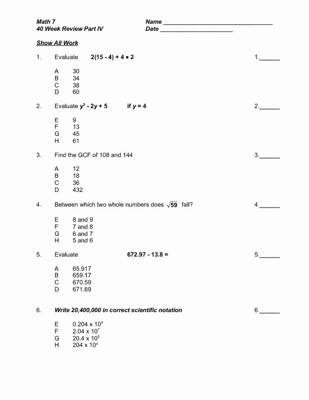 50 Pre Algebra Review Worksheet Chessmuseum Template Library