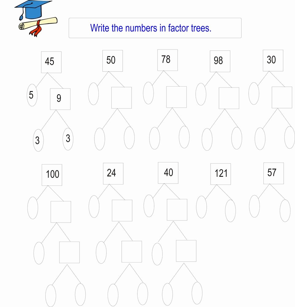 50 Prime Factorization Tree Worksheet